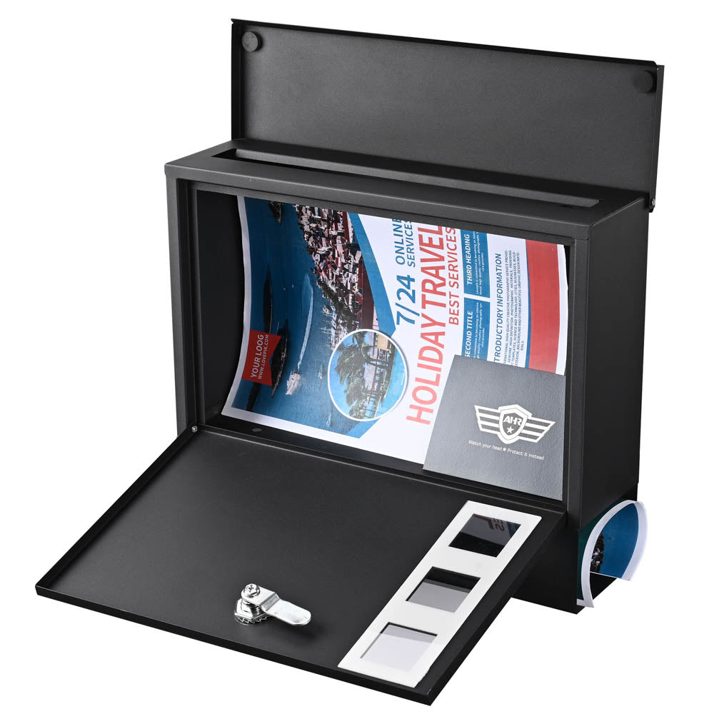 TheLAShop Large Wall Mount Mailbox with Lock Security Letterbox Steel ...