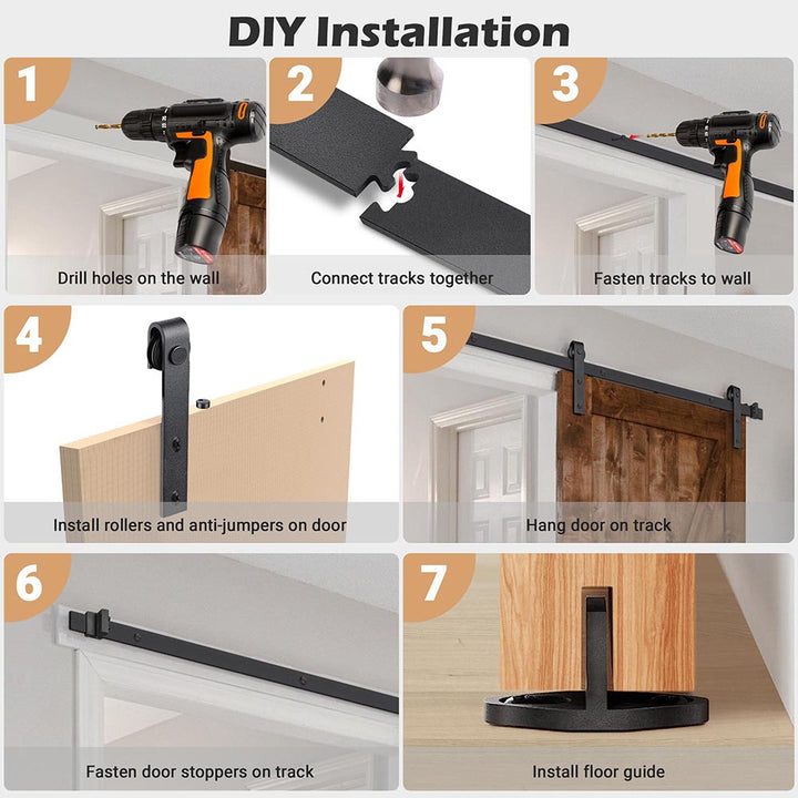 TheLAShop 8ft Sliding Barn Door Track and Rollers – TheLAShop.com