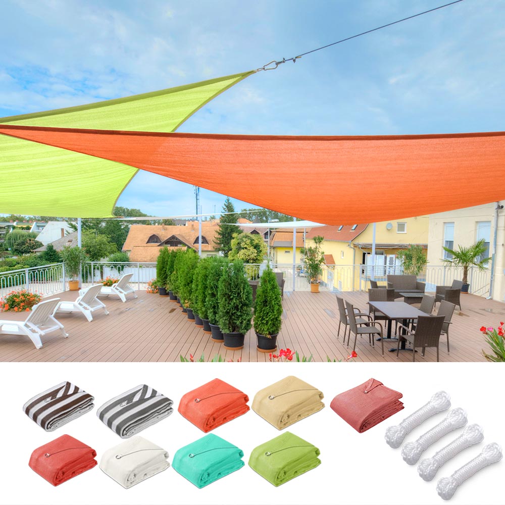 TheLAShop 20' Triangle Sun Shade Sail Patio Deck Outdoor Wind Tarp ...