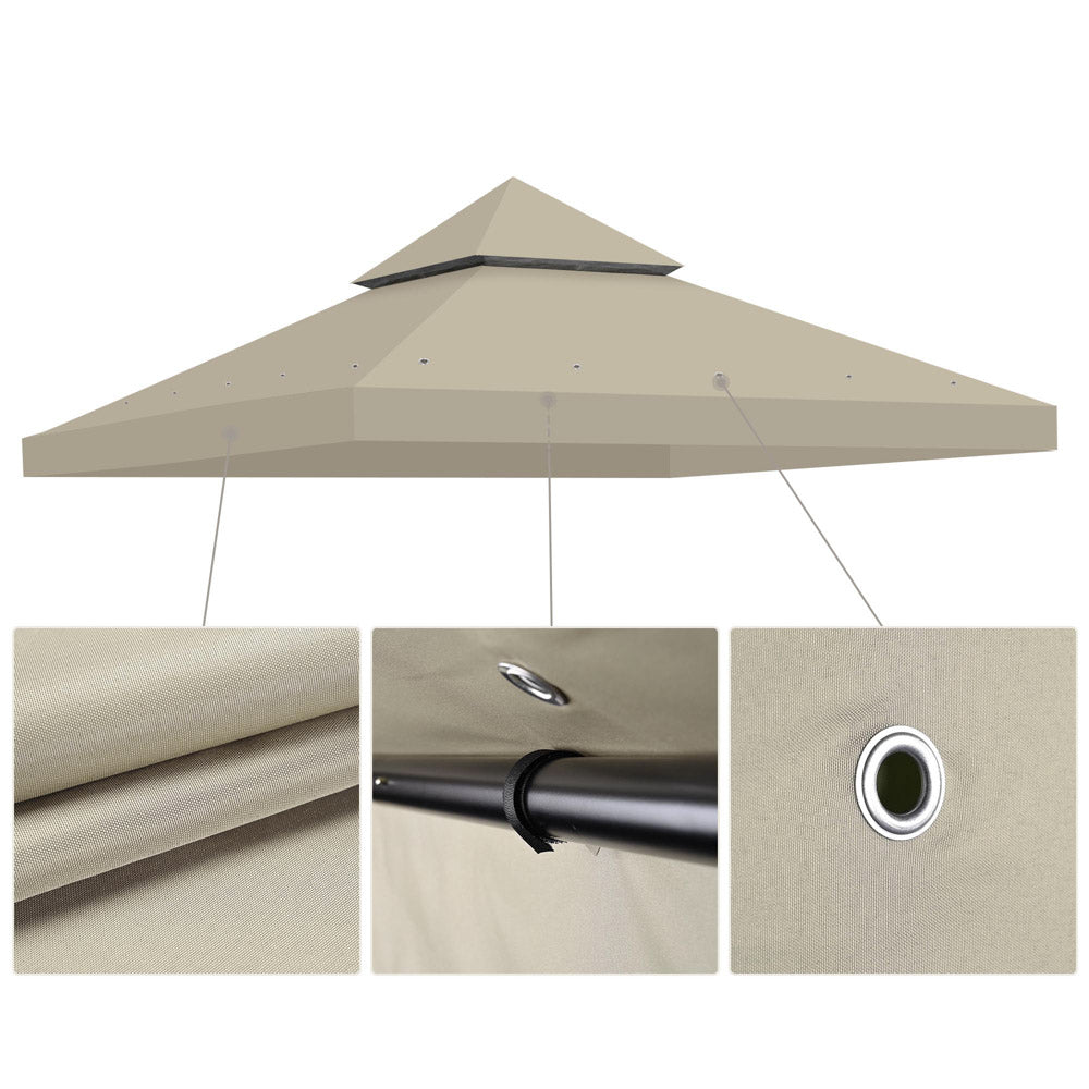 TheLAShop 10x10 ft Waterproof Gazebo Canopy Top Replacement