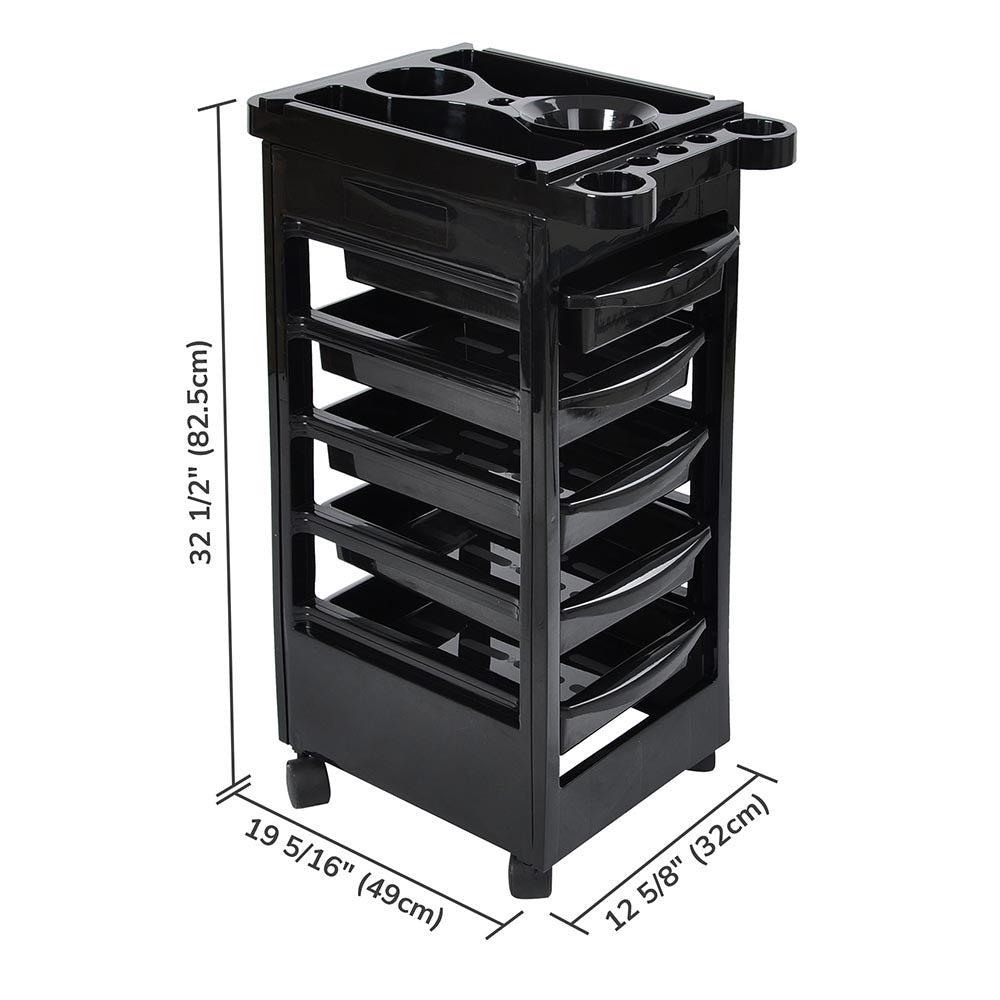 TheLAShop 5-Drawer Color Tray for Hair Salon Trolley Cart on Wheels ...