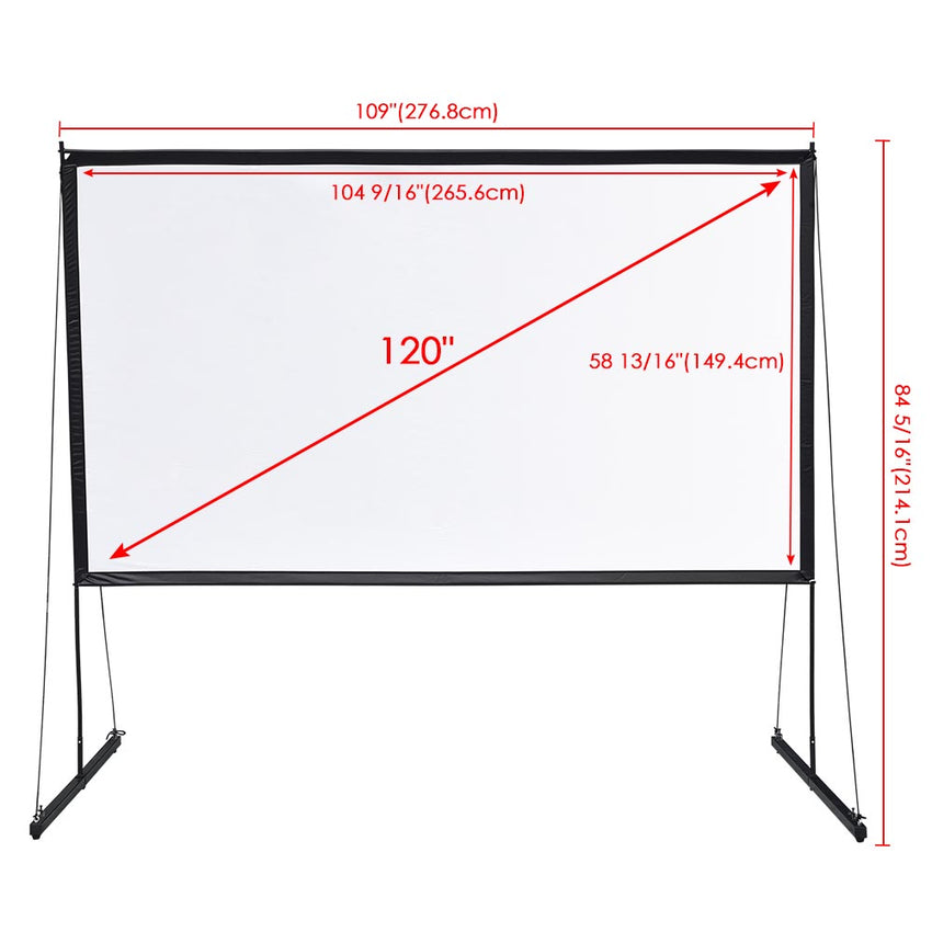 TheLAShop Portable Outdoor Projector Screen w/ Stand 120" 16:9