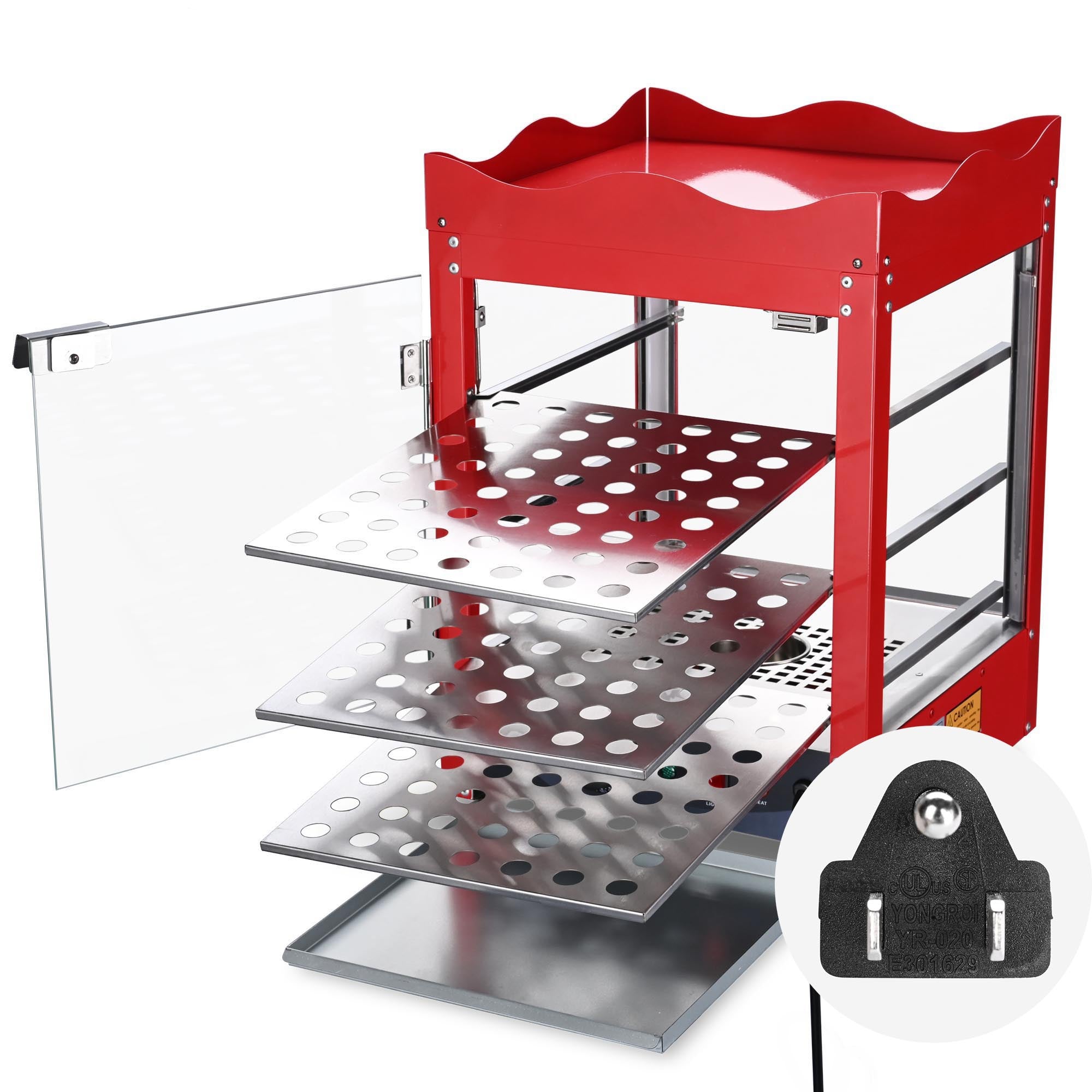 TheLAShop 3 Tier Hot Pastry Display Sandwich Fried Chicken Pie Warmer