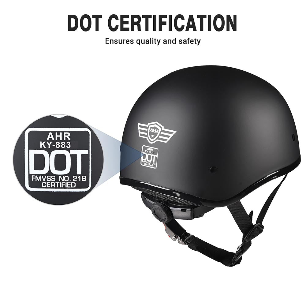 TheLAShop Helmet RUN-C Half Helmet DOT Matt Black S M L XL