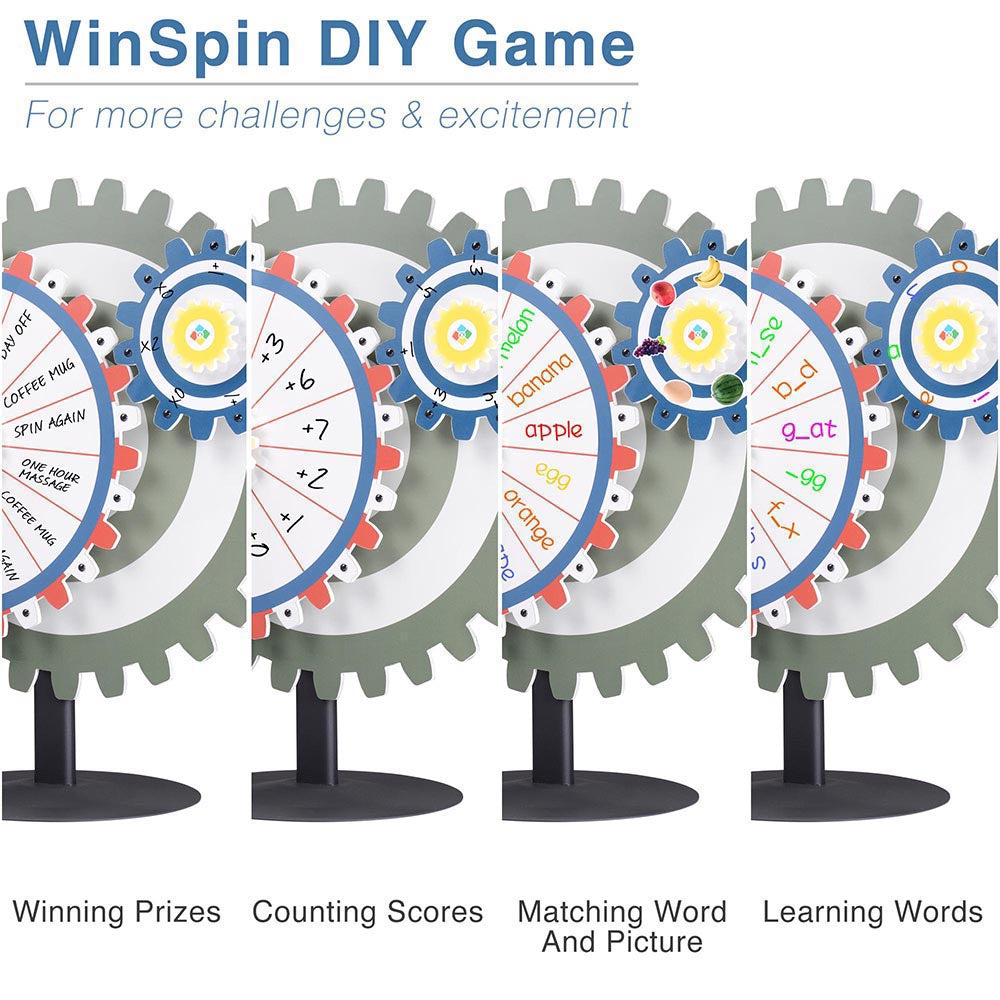WinSpin Gears Prize Wheel Spinner Tabletop, 24"