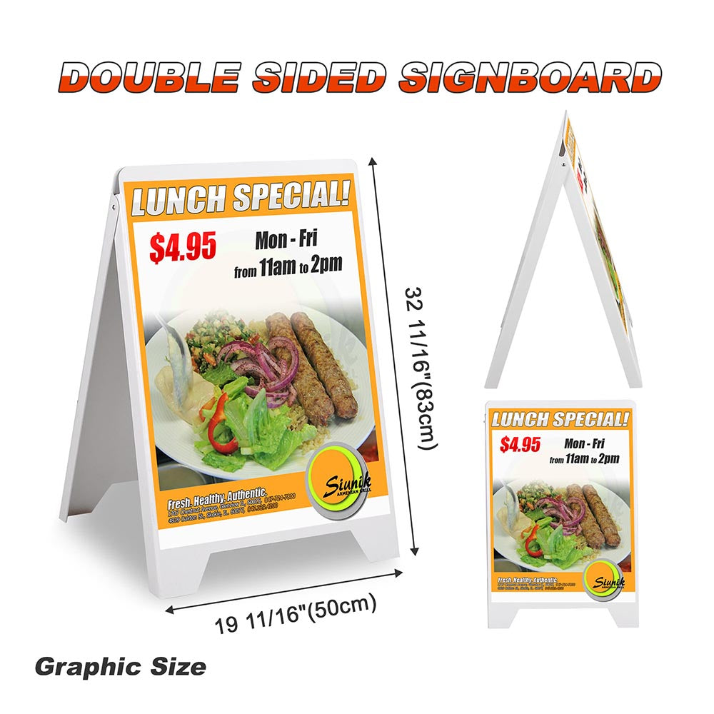TheLAShop Sandwich Board Sidewalk A Frame Signboard PVC Poster Stand