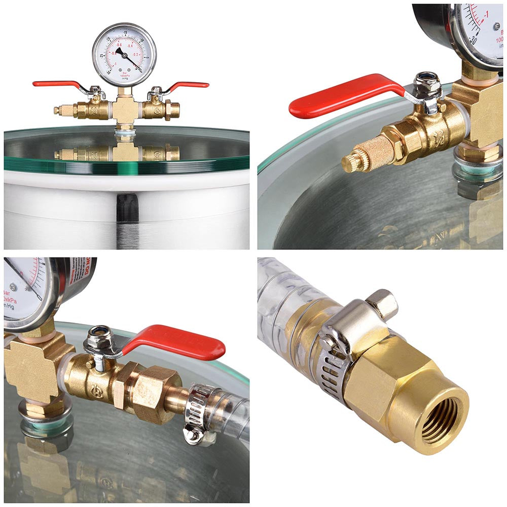 TheLAShop 5 Gallon Degassing Stainless Steel Vacuum Chamber Gasket Lid ...