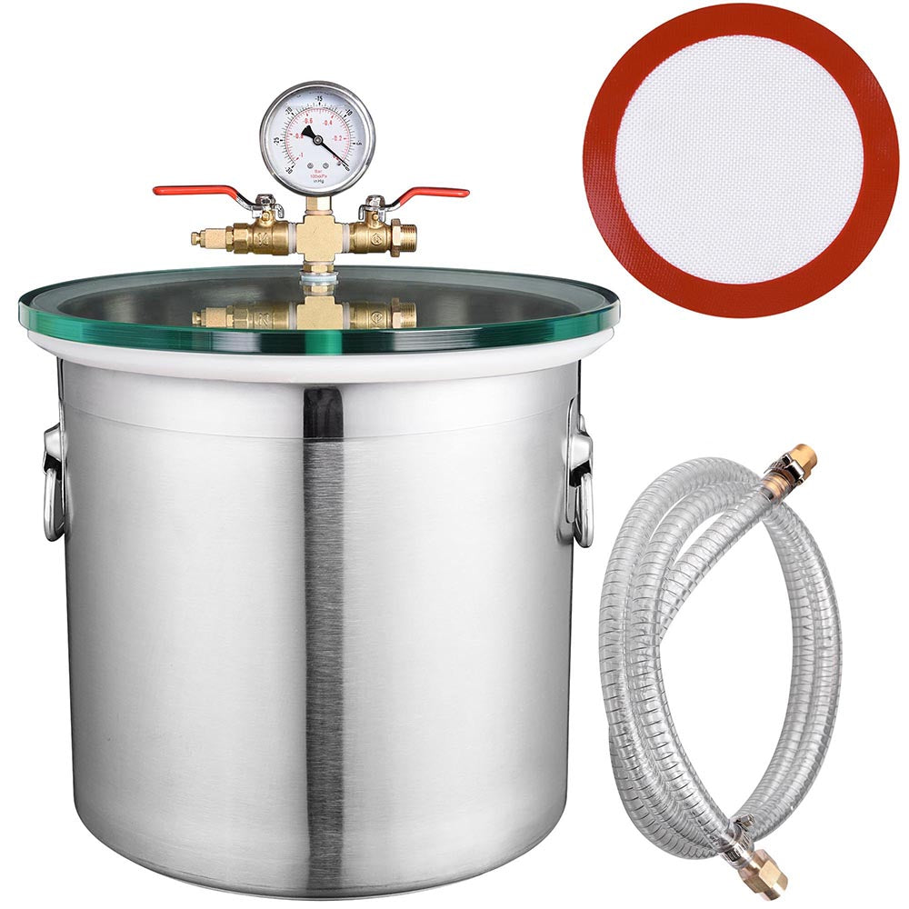 TheLAShop 5 Gallon Degassing Stainless Steel Vacuum Chamber Gasket Lid ...